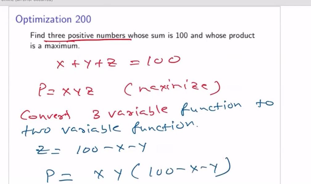 Solved Optimization 200 Find three positive numbers whose | Chegg.com
