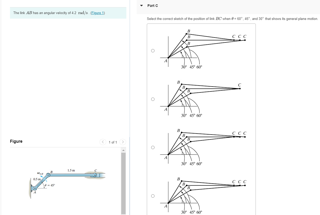 Solved The link AB ﻿has an angular velocity of | Chegg.com