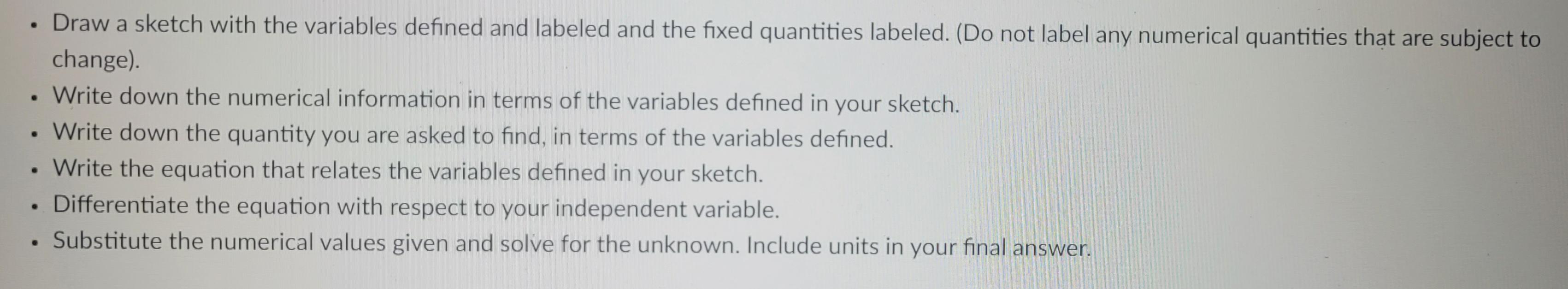 Solved Draw a sketch with the variables defined and labeled | Chegg.com