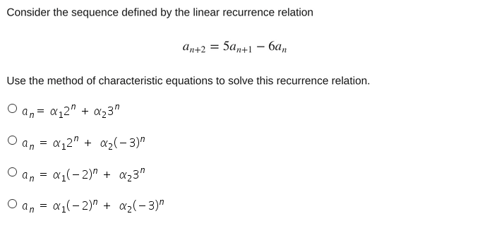 Solved Consider the sequence defined by the linear | Chegg.com