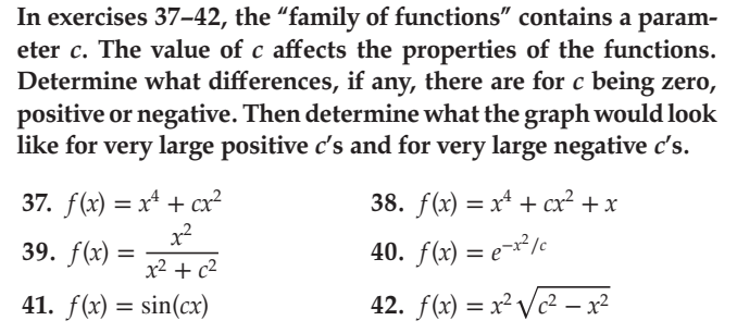 Solved In exercises 37-42, ﻿the "family of functions" | Chegg.com