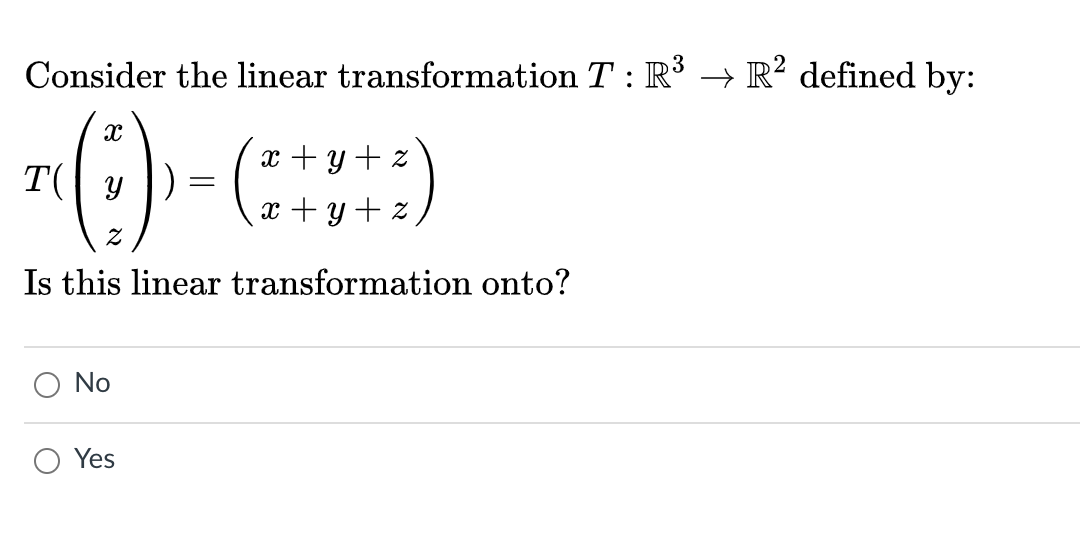 Solved Consider the linear transformation T: R3 + R2 defined | Chegg.com