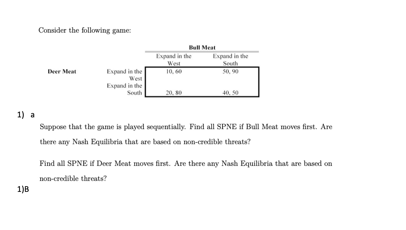 Solved Write Down The Game Tree And Solve By Backwards Chegg