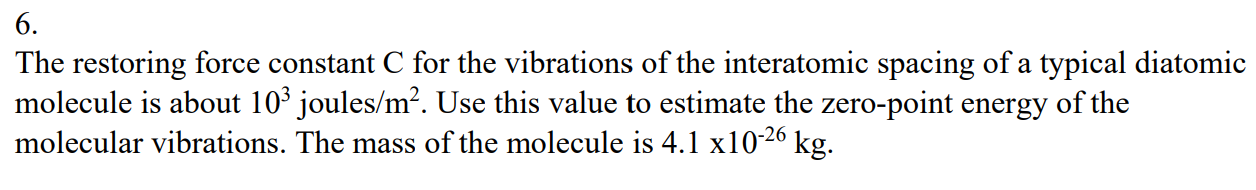 Solved The restoring force constant C for the vibrations of | Chegg.com