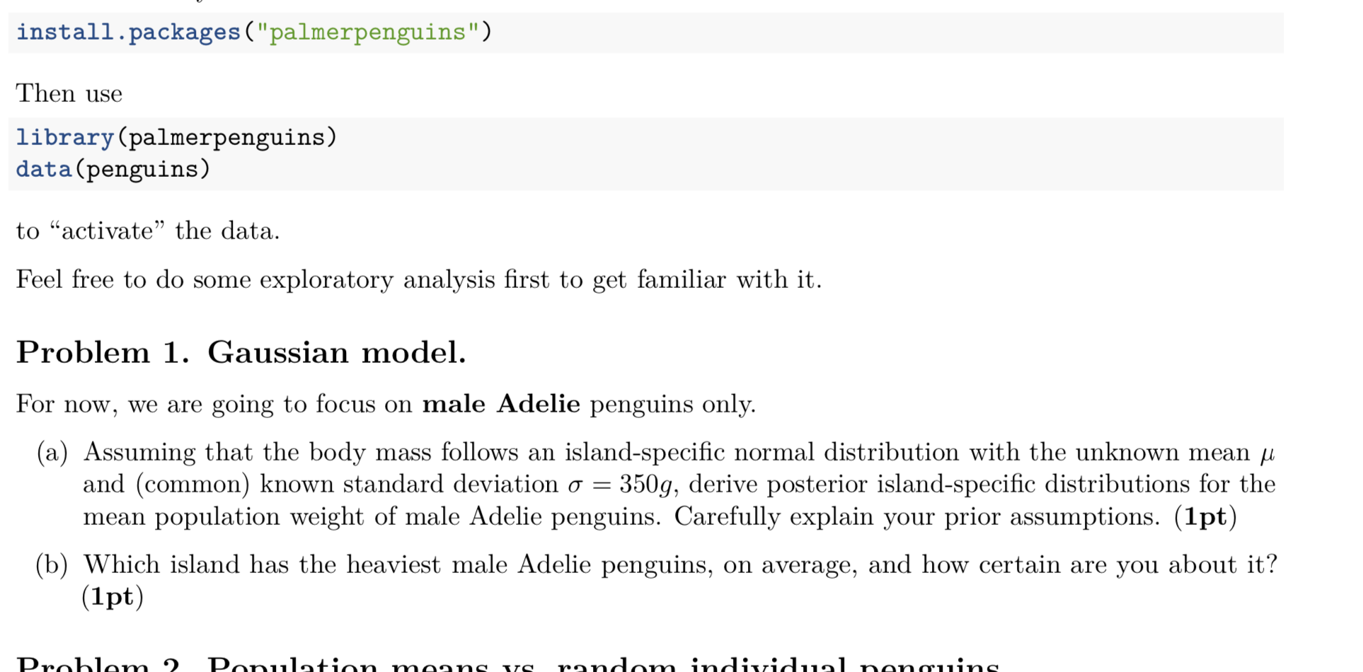 Solved install.packages ("palmerpenguins") Then use library | Chegg.com