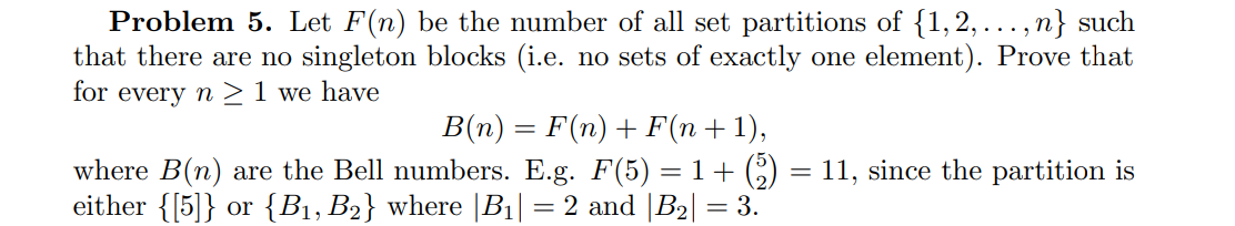 Solved Problem 5. Let F(n) be the number of all set | Chegg.com