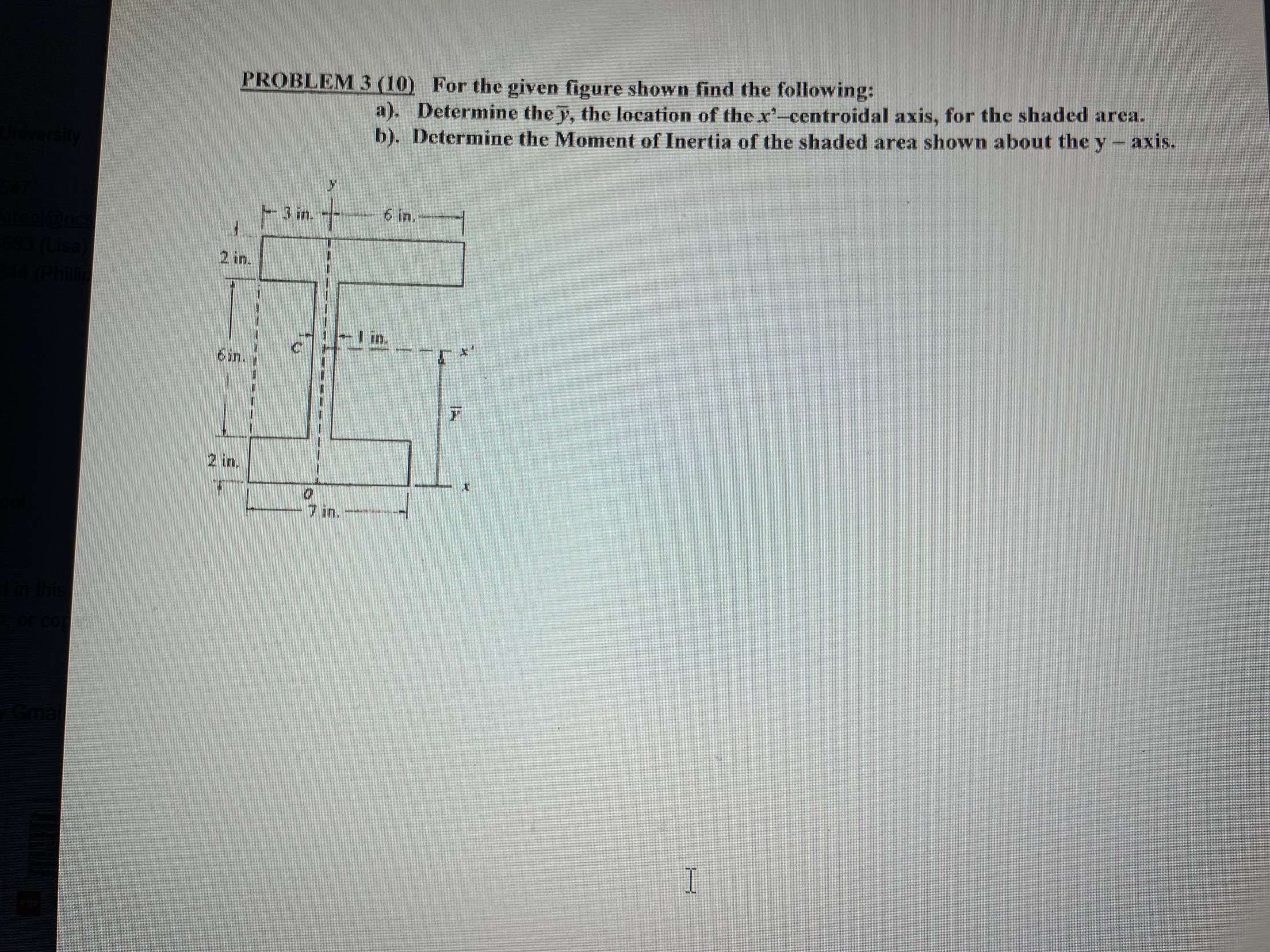 Solved PROBLEM 3(10) For the given figure shown find the | Chegg.com