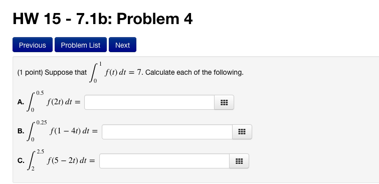 Solved HW 15 7.1b: Problem 4 PreviouS Problem List Next (1 | Chegg.com