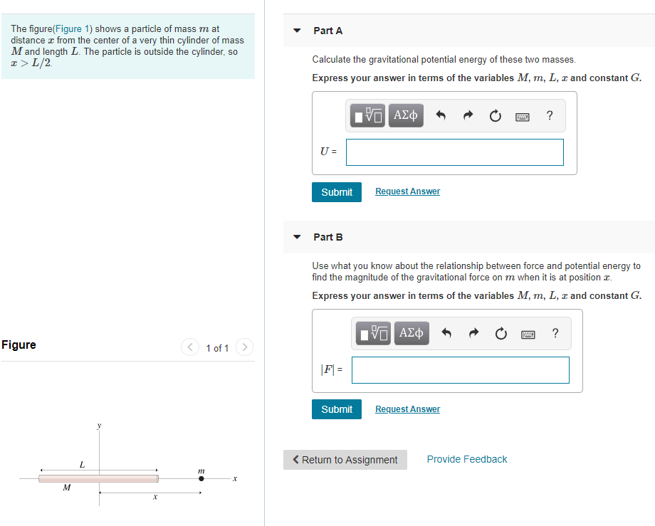 Solved he figure(Figure 1) shows a particle of mass m at | Chegg.com