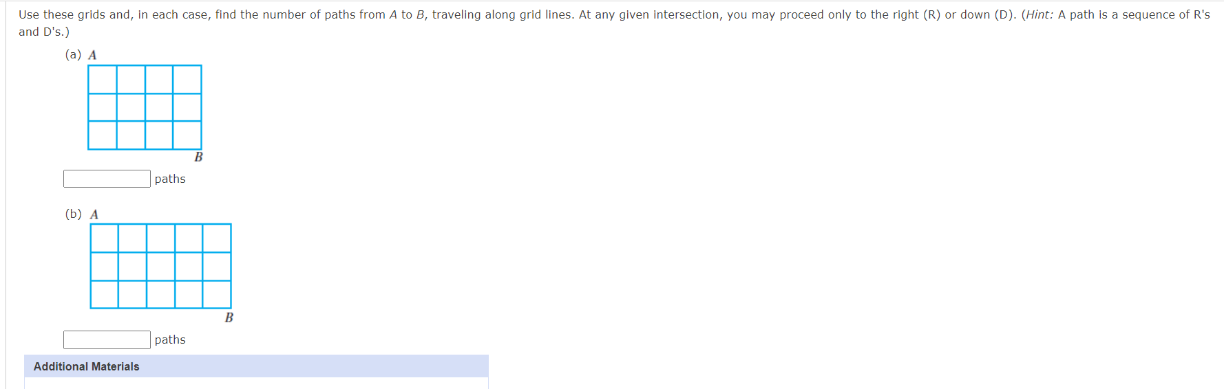 Solved and D's.) (a) A paths (b) 1 | paths | Chegg.com