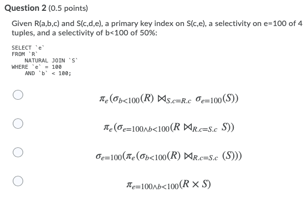 Solved Query Optimisation Each Question In This Section 0147