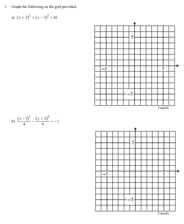 Solved 1. Graph the following on the grid provided. a) | Chegg.com