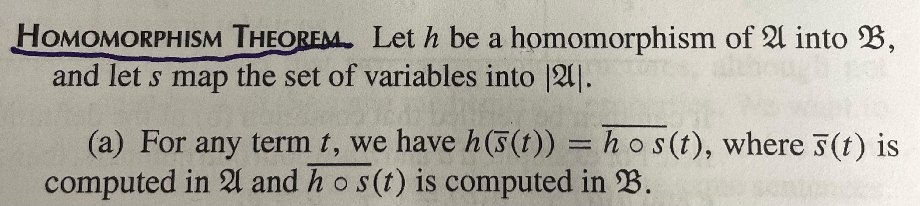 Solved a HOMOMORPHISM THEOREM. Let h be a homomorphism of A | Chegg.com