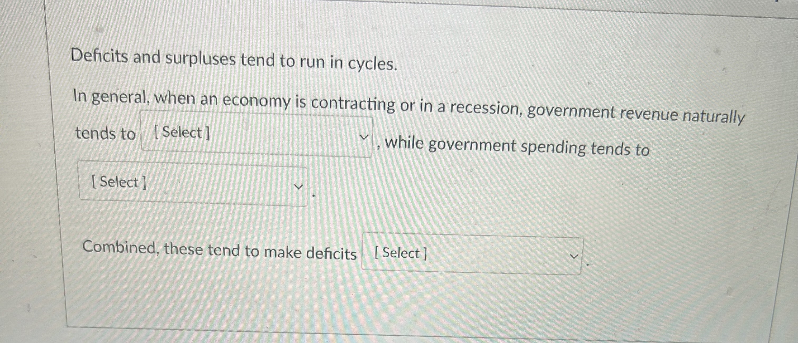 Solved Deficits and surpluses tend to run in cycles.In | Chegg.com