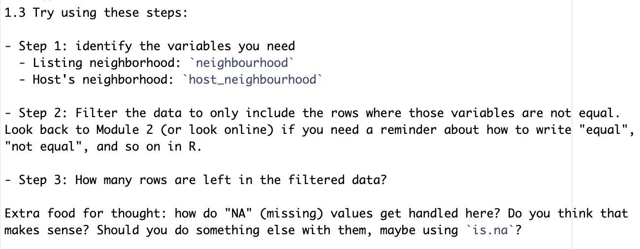 1.3: Use the data to answer a question *For how | Chegg.com