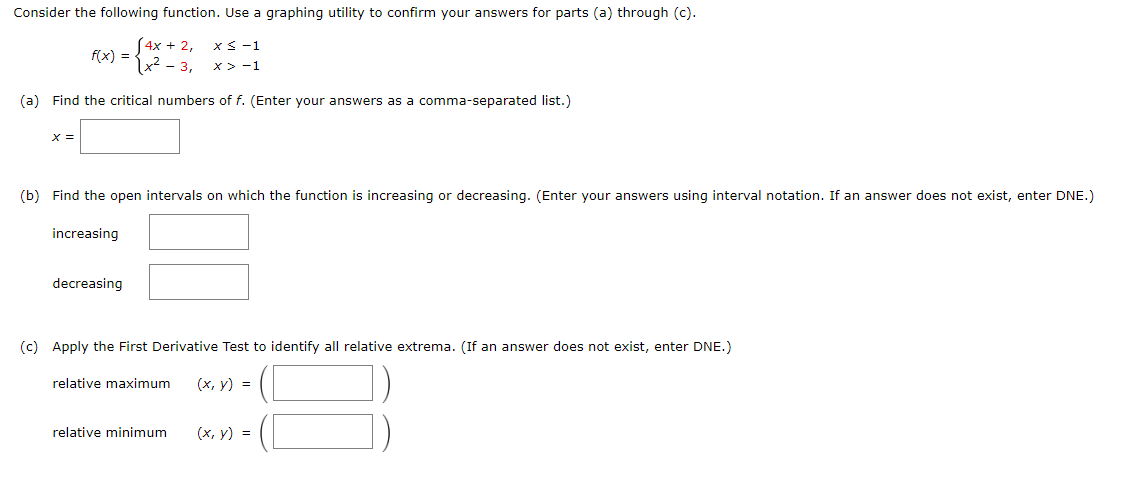 Solved Consider the following function. Use a graphing | Chegg.com