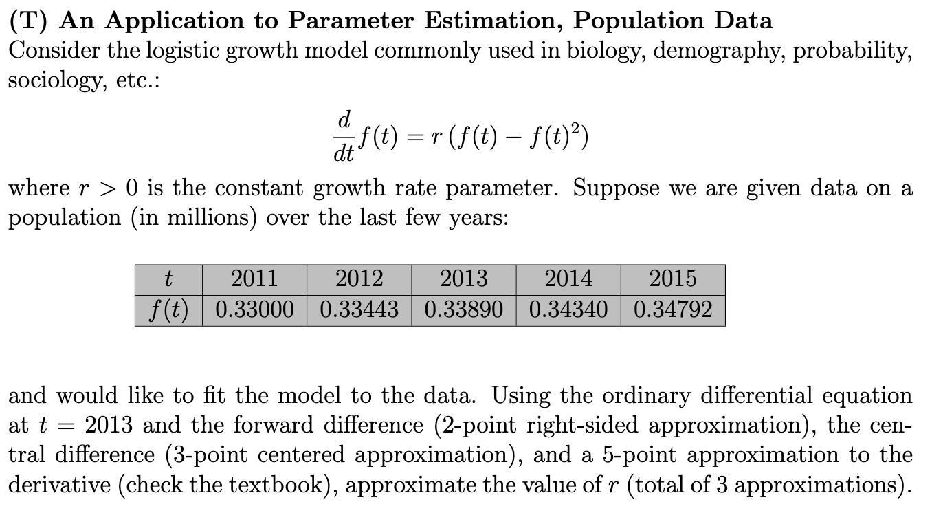Solved (T) An Application to Parameter Estimation, | Chegg.com