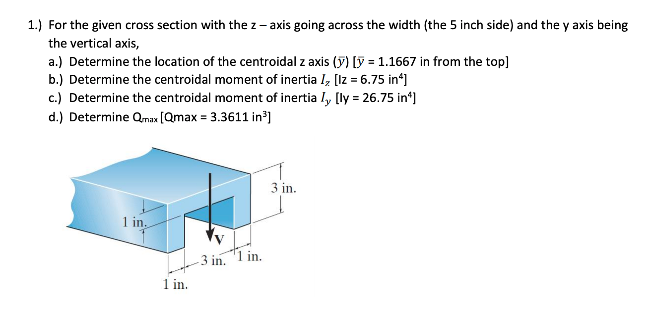 Solved 1.) For the given cross section with the z - the | Chegg.com