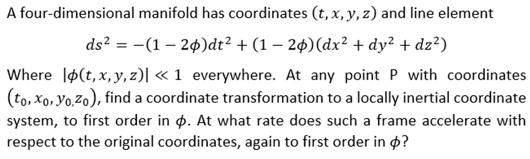 Solved =- A four-dimensional manifold has coordinates (t, x, | Chegg.com
