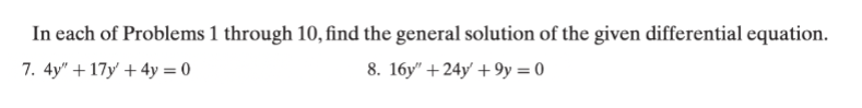 Solved In each of Problems 1 through 10, find the general | Chegg.com