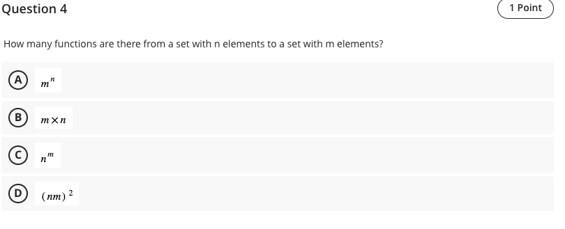 Question 4How many functions are there from a set | Chegg.com