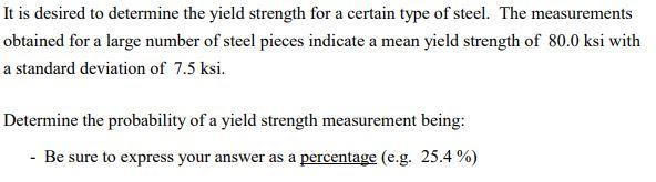 Solved It is desired to determine the yield strength for a | Chegg.com