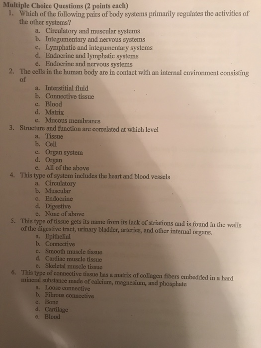 Solved Multiple Choice Questions (2 points each) 1. Which of | Chegg.com Solved Multiple Choice Questions (2 points each) 1. Which of | Chegg.com