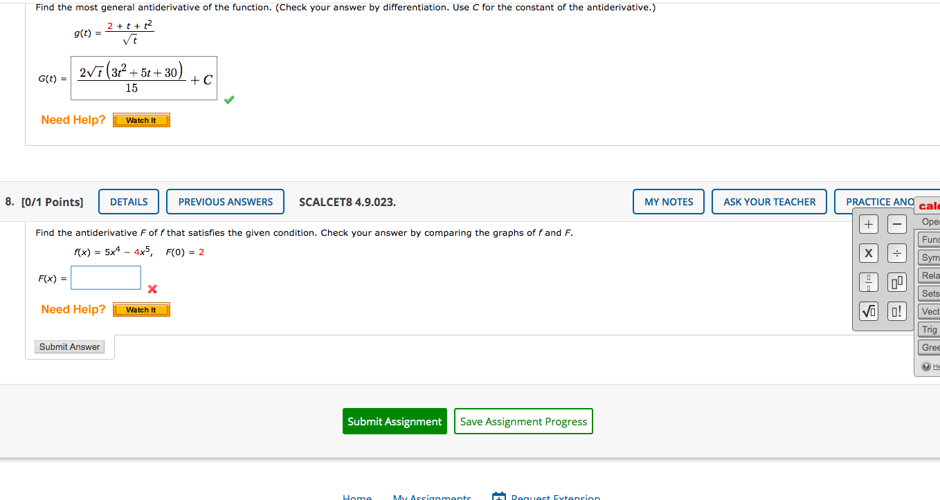 Solved Find the most general antiderivative of the function. | Chegg.com