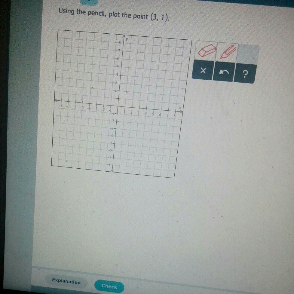 Solved Using the pencil, plot the point (3, 1). .t -8 | Chegg.com