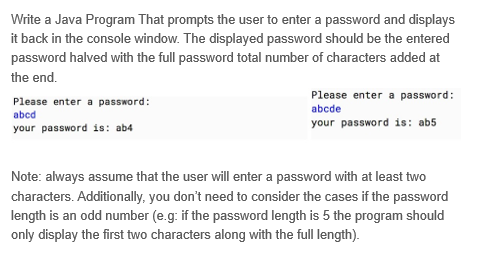 Solved Write a Java Program That prompts the user to enter a | Chegg.com