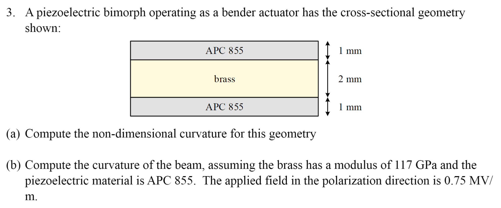 Solved A piezoelectric bimorph operating as a bender | Chegg.com