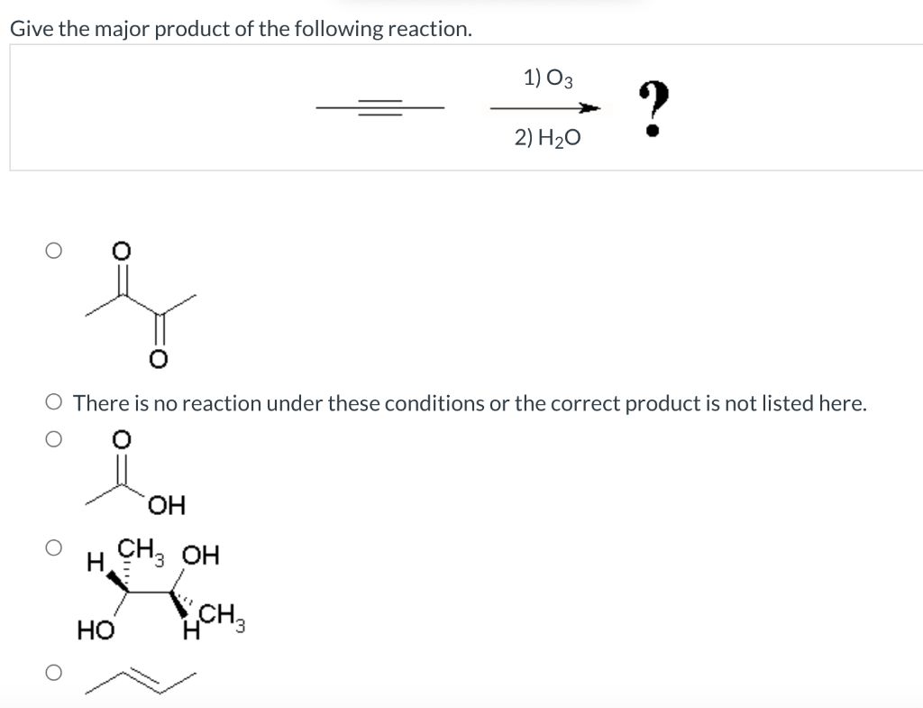 Solved Give the major product of the following reaction. 1) | Chegg.com