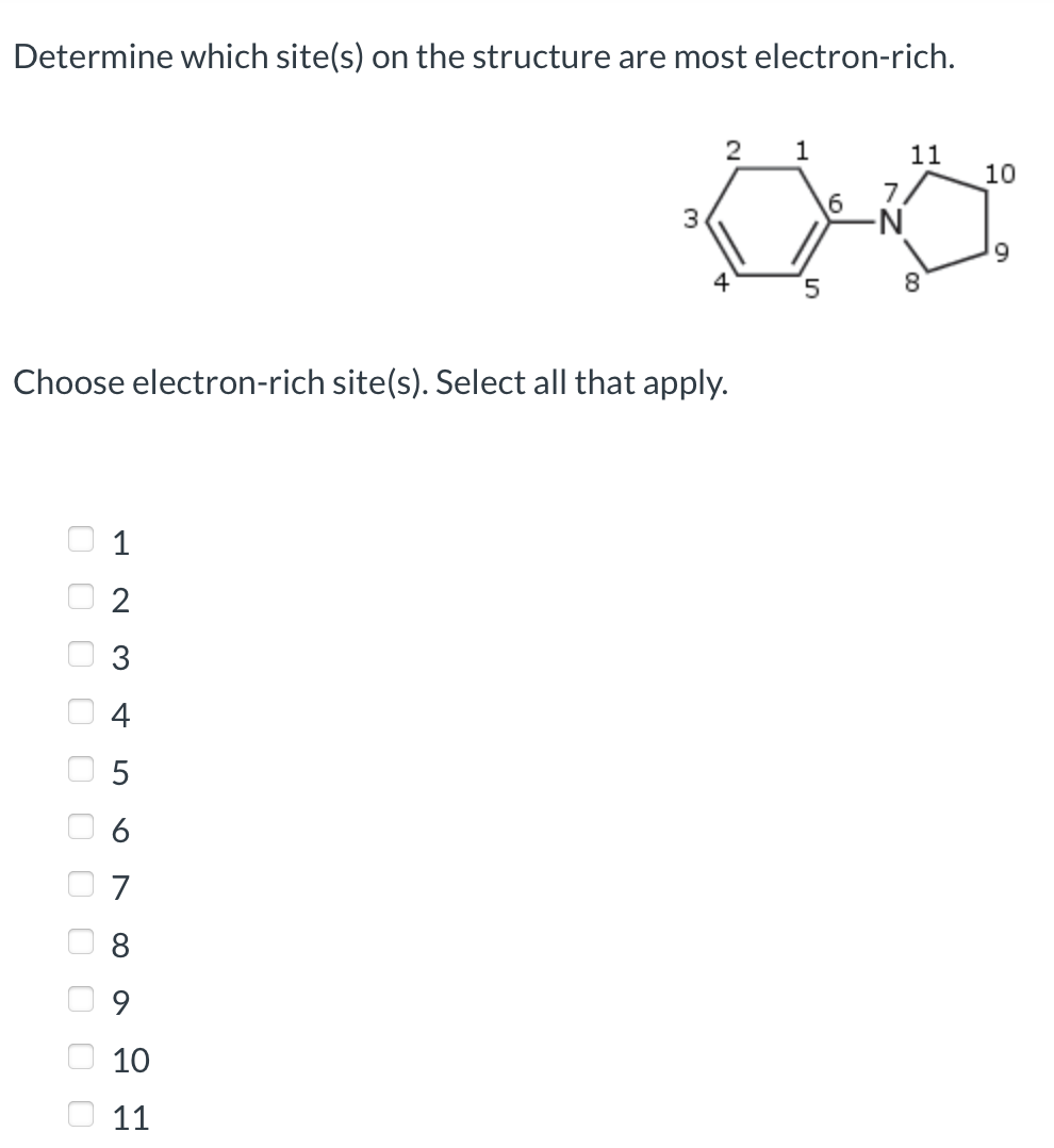 Solved Determine which site(s) ﻿on the structure are most | Chegg.com