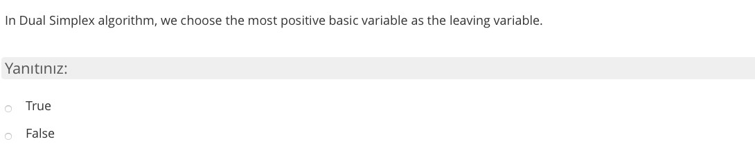 Solved In Dual Simplex algorithm, we choose the most | Chegg.com