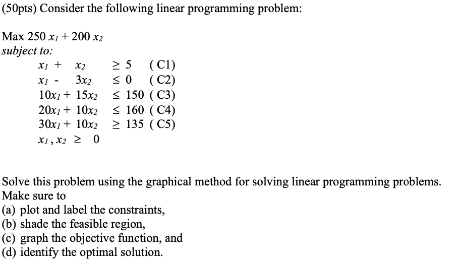 Solved (50pts) Consider the following linear programming | Chegg.com Solved (50pts) Consider the following linear programming | Chegg.com