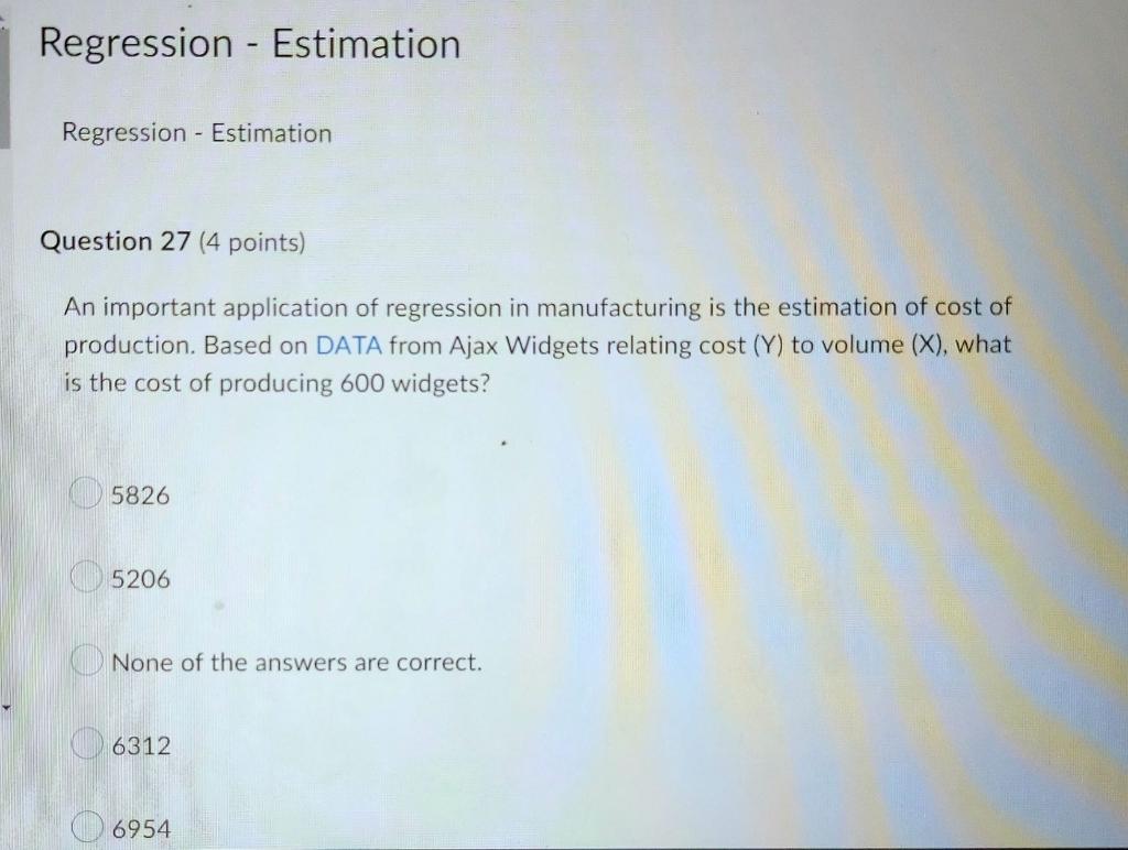 Solved Regression - Estimation Regression - Estimation | Chegg.com