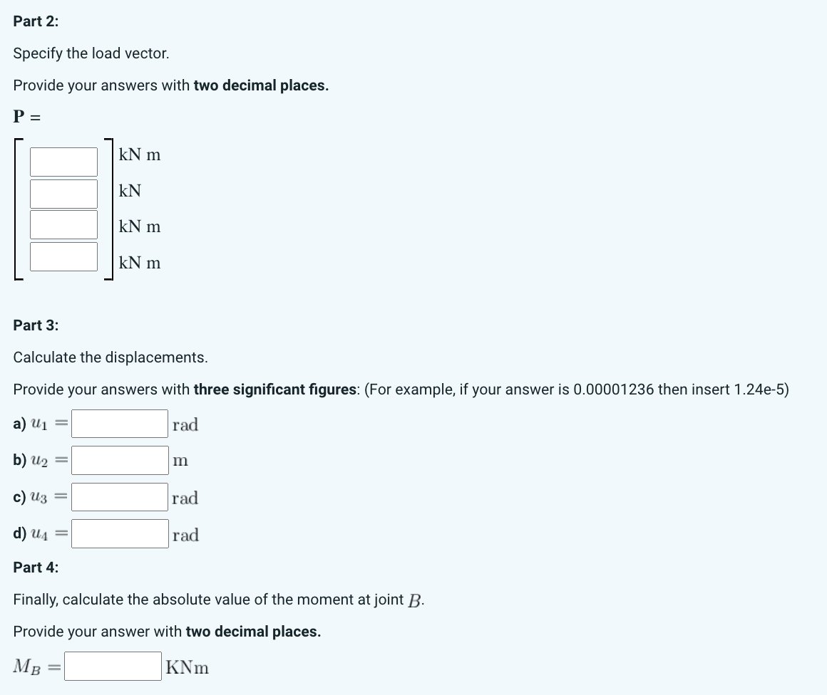 Solved Use the stiffness method to analyse the structure | Chegg.com