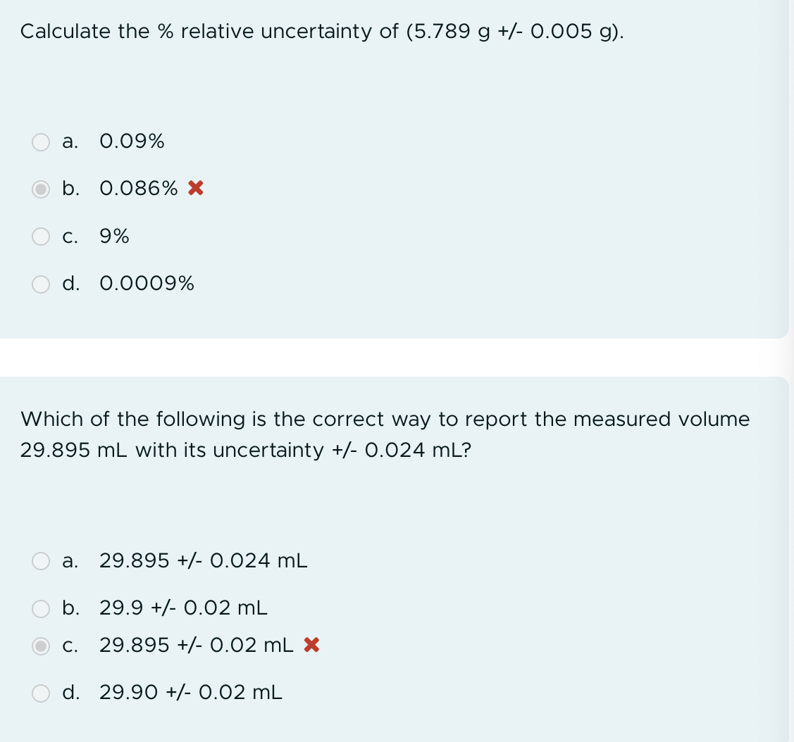 Solved Calculate the \% relative uncertainty of (5.789 | Chegg.com