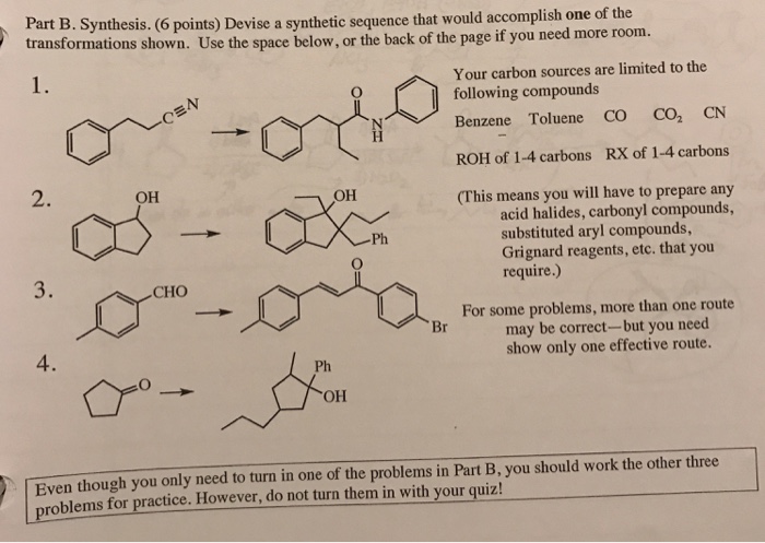Solved Devise a synthetic sequence that would accomplish one | Chegg.com