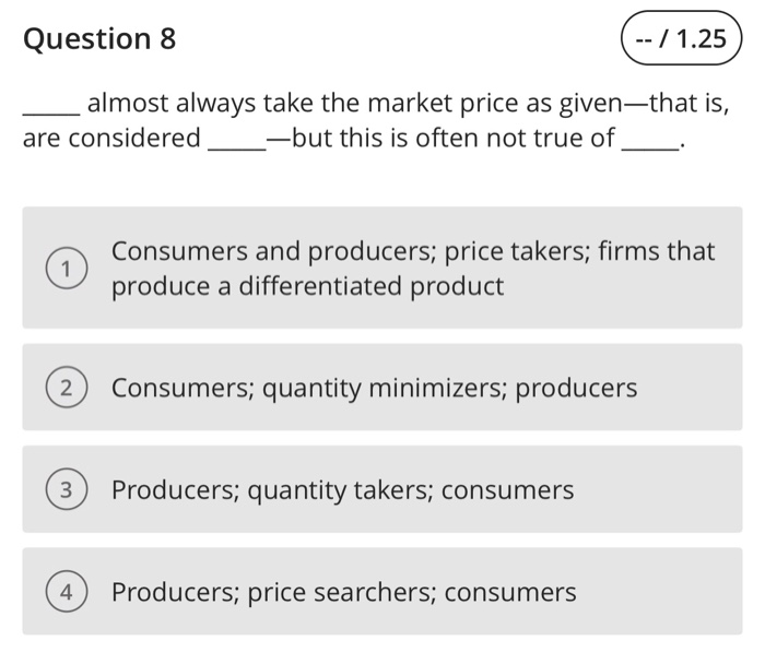 Solved Question 1 125 Total Revenue Will Decrease If The 3328