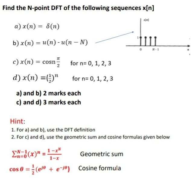 Solved Find the N-point DFT of the following sequences x[n] | Chegg.com