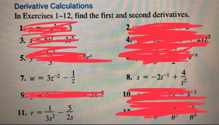 Solved Derivative Calculations In Exercises 1-12, find the | Chegg.com