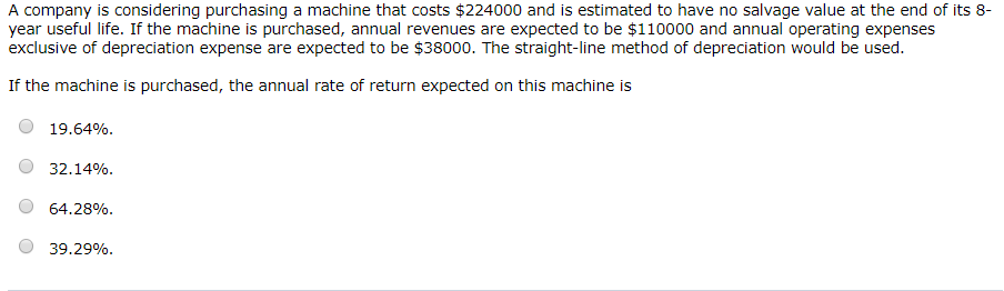 Solved A company is considering purchasing a machine that | Chegg.com
