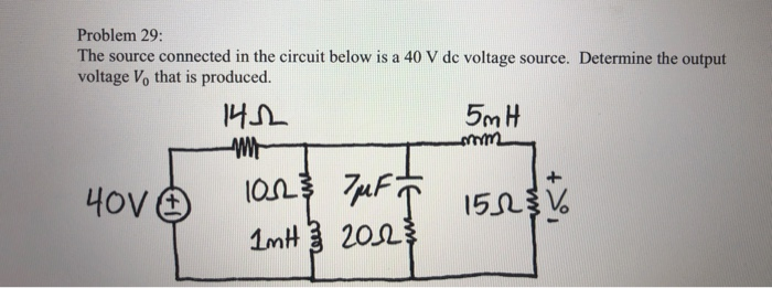 Solved Problem 29: The source connected in the circuit below | Chegg.com