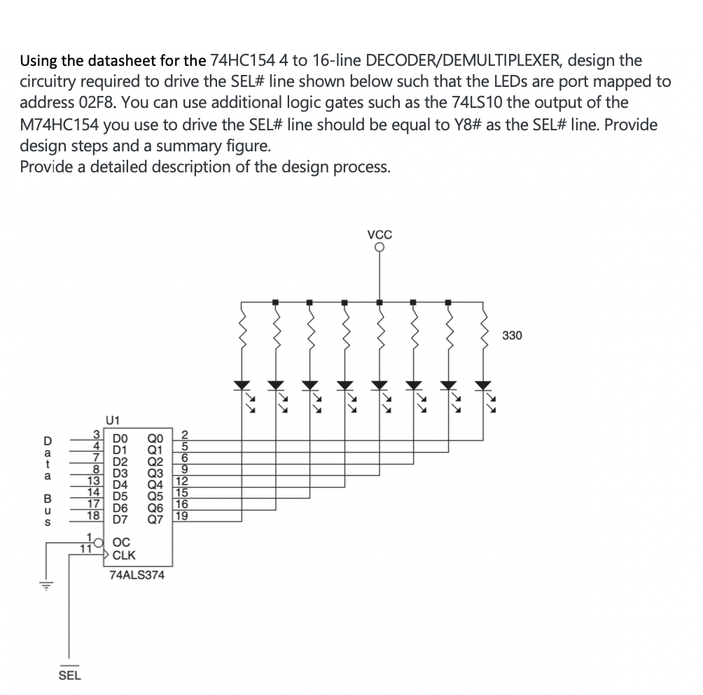 Using the datasheet for the 74HC154 4 to 16-line | Chegg.com