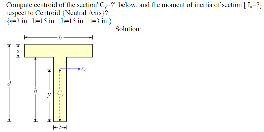 Solved Compute centroid of the section"Cy?" below, and the | Chegg.com