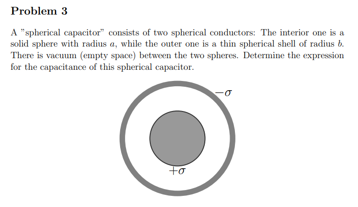 Solved A "spherical capacitor" consists of two spherical | Chegg.com