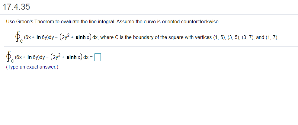 Solved 17.4.35 Use Green's Theorem to evaluate the line | Chegg.com