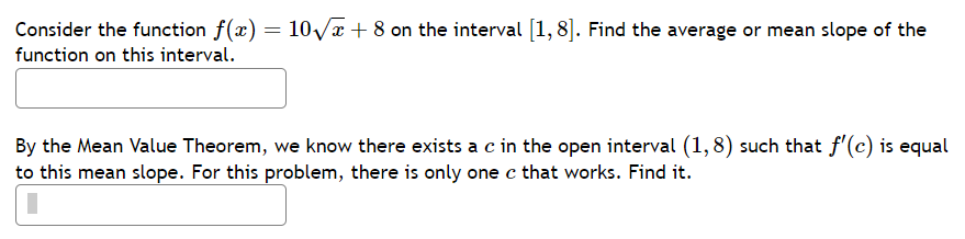 Solved Consider the function f(x)=10x2+8 ﻿on the interval | Chegg.com