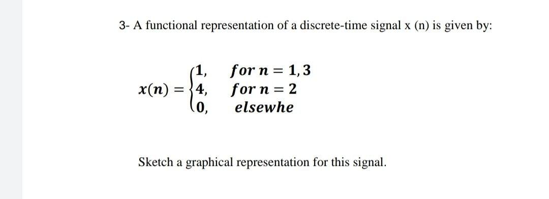 Solved 3- A functional representation of a discrete-time | Chegg.com